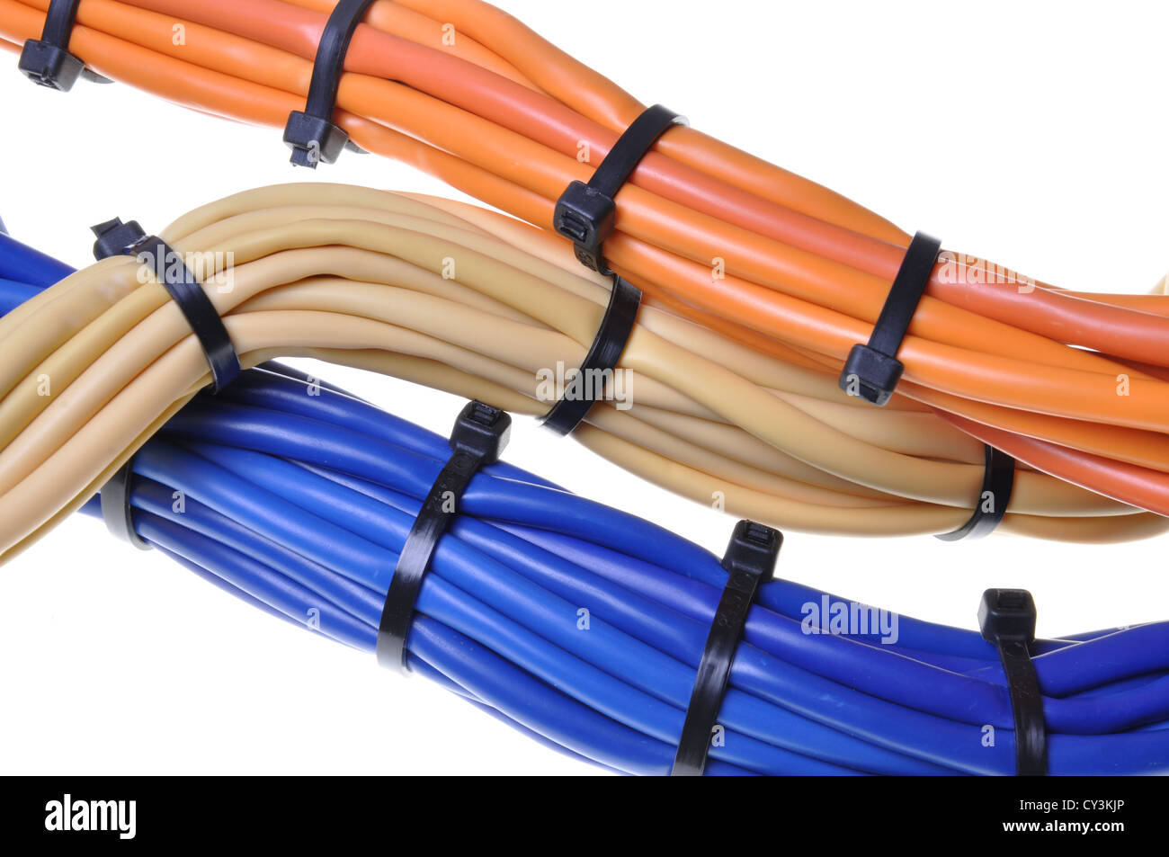 Bunches of network cables in office networks Stock Photo - Alamy
