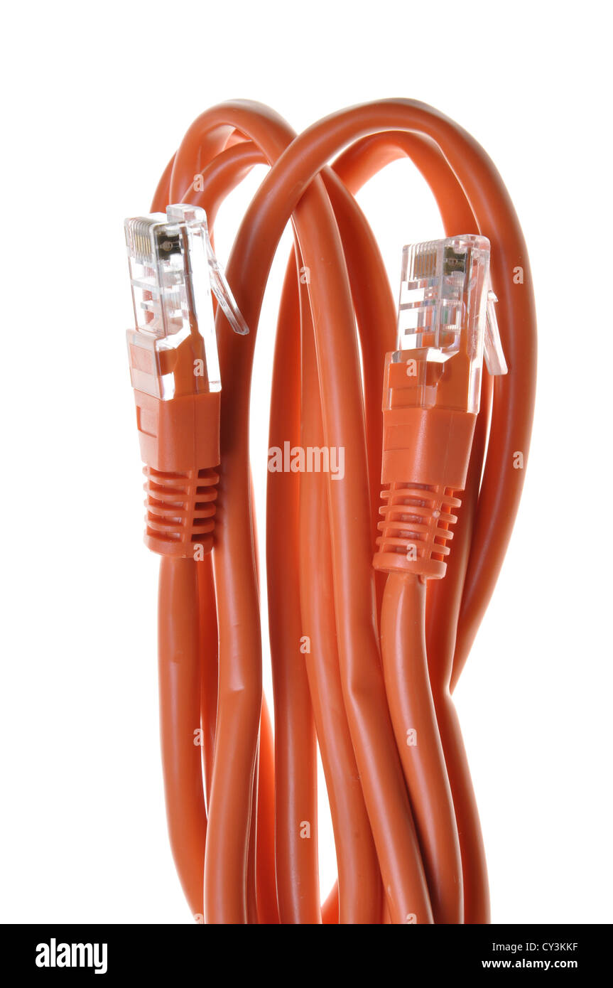 A single pink internet network patch cord Stock Photo - Alamy