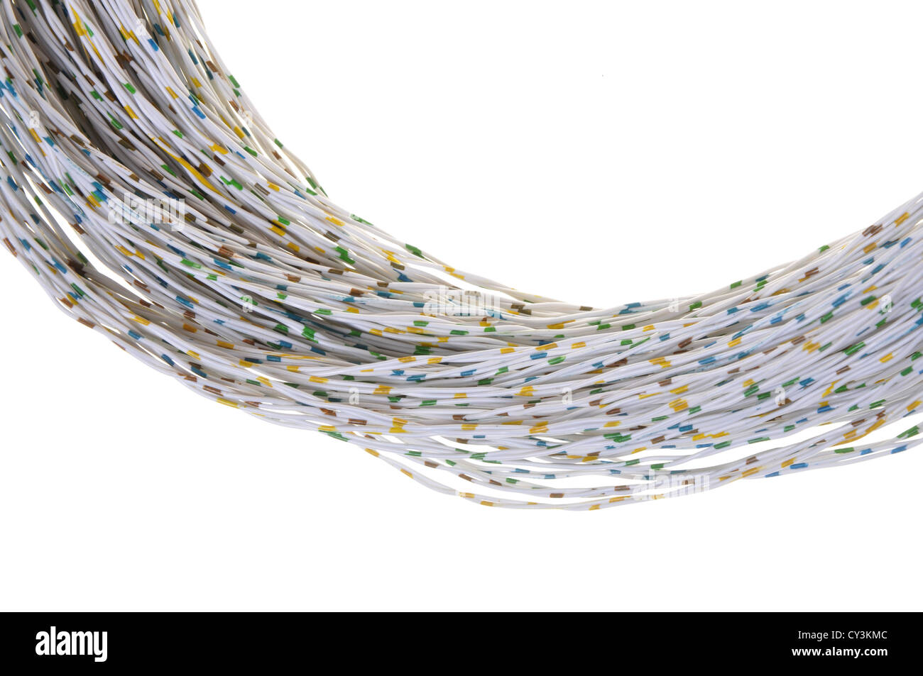 Telecom cable isolated on white background Stock Photo - Alamy