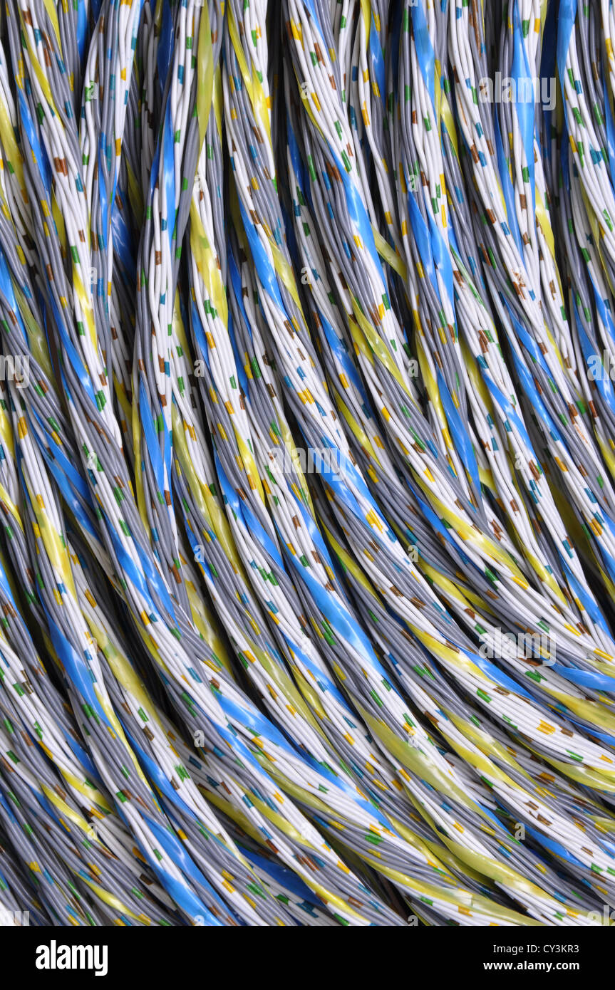 Transmission cable for telecommunications networks, background Stock ...