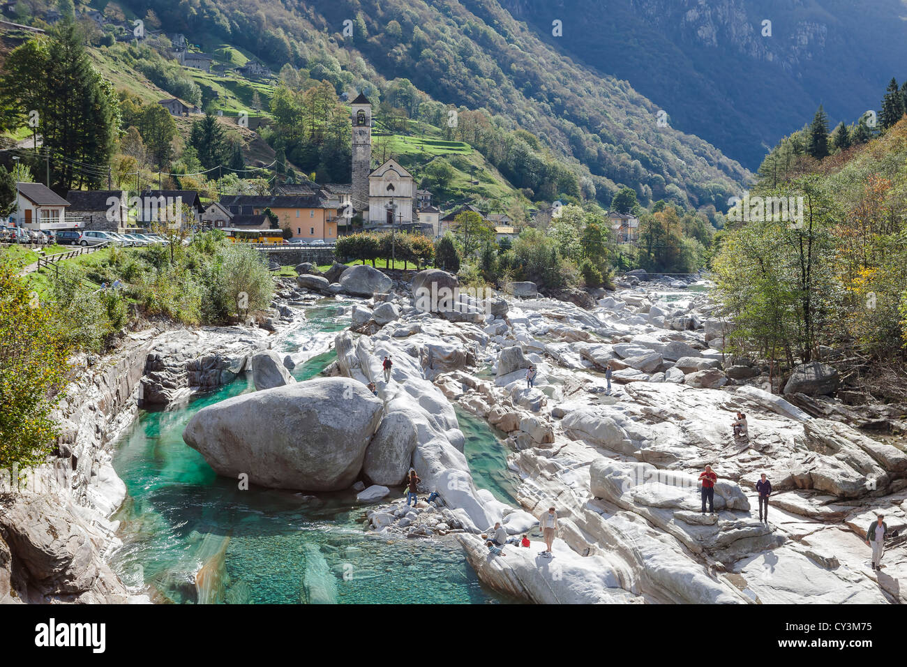 Lavertezzo switzerland europe ticino verzasca hi-res stock photography ...