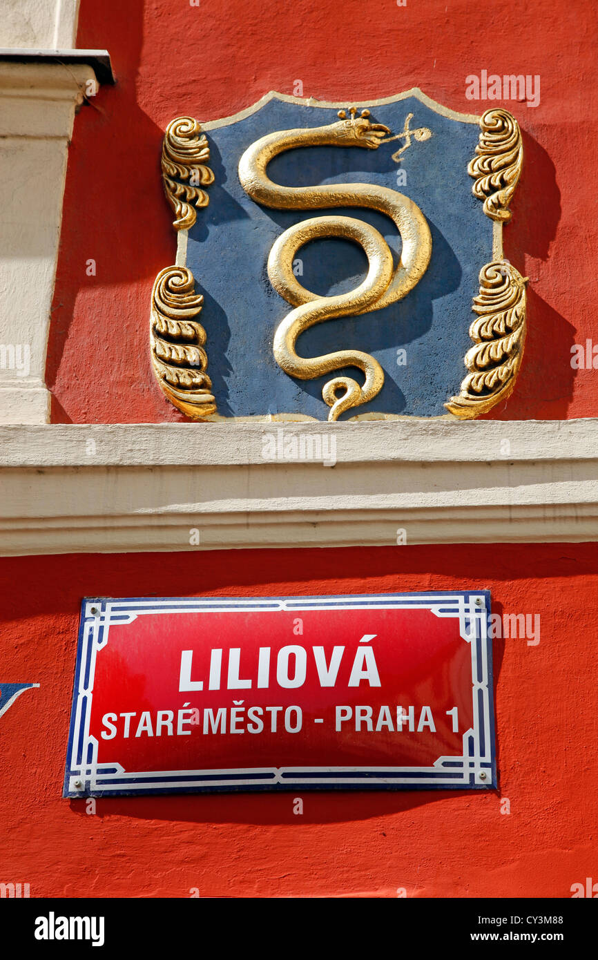 Prague czech republic street signs hi-res stock photography and images ...