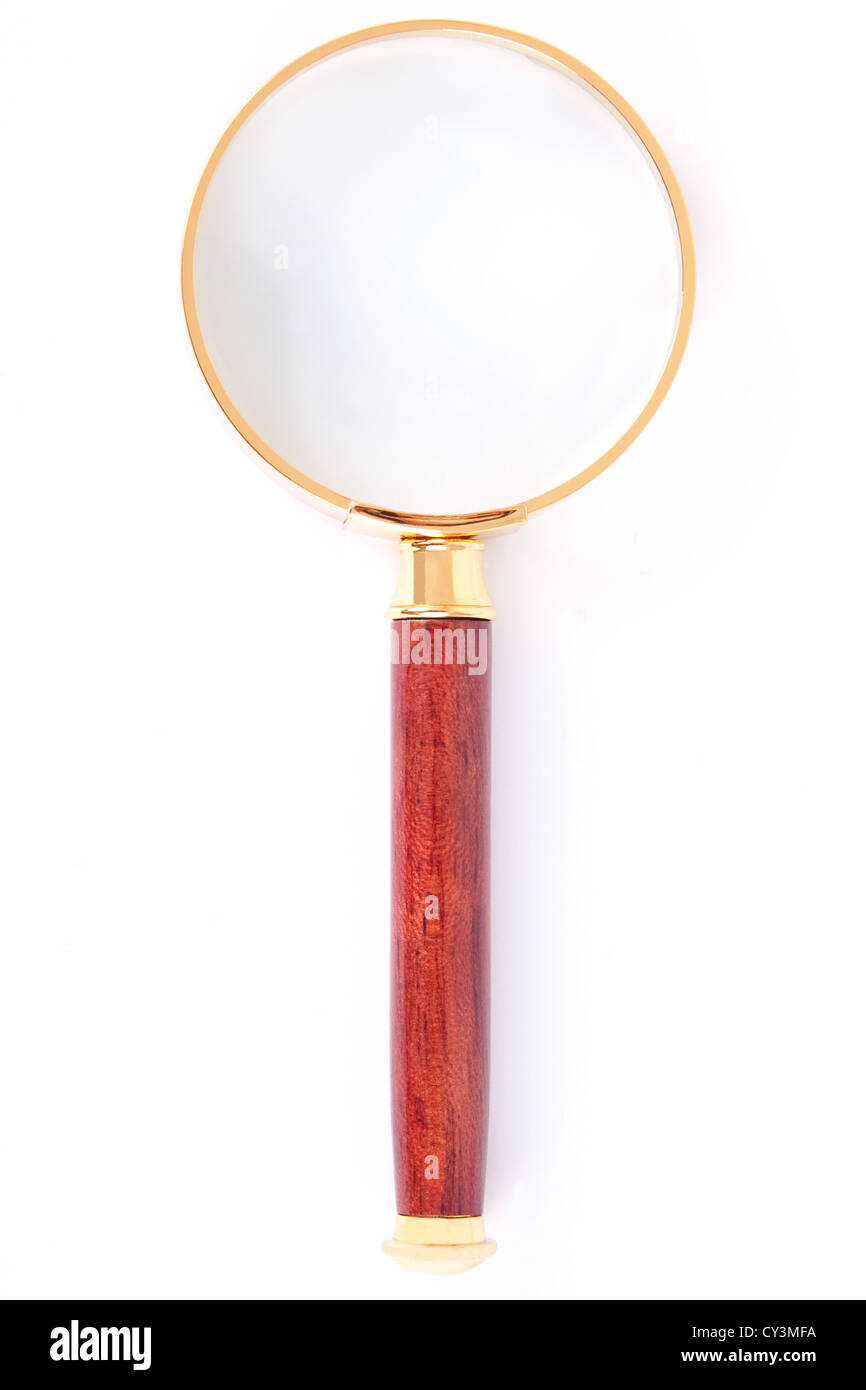 Magnifier isolated on a white background Stock Photo - Alamy
