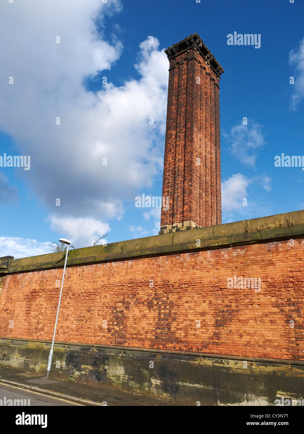Chimney at the former Police and Fire Station in Ancoats Manchester UK ...