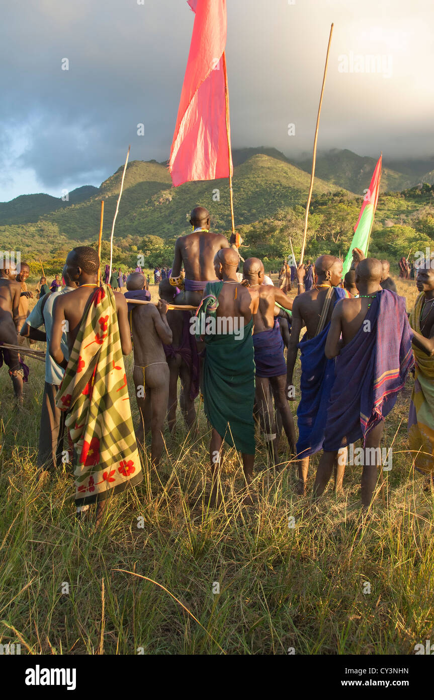 Donga stick fight ceremony, Surma tribe, Tulgit, Omo river valley ...