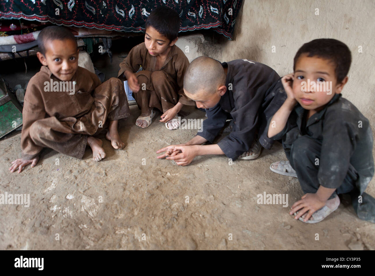 Interior of a refugee house in kabul Stock Photo - Alamy