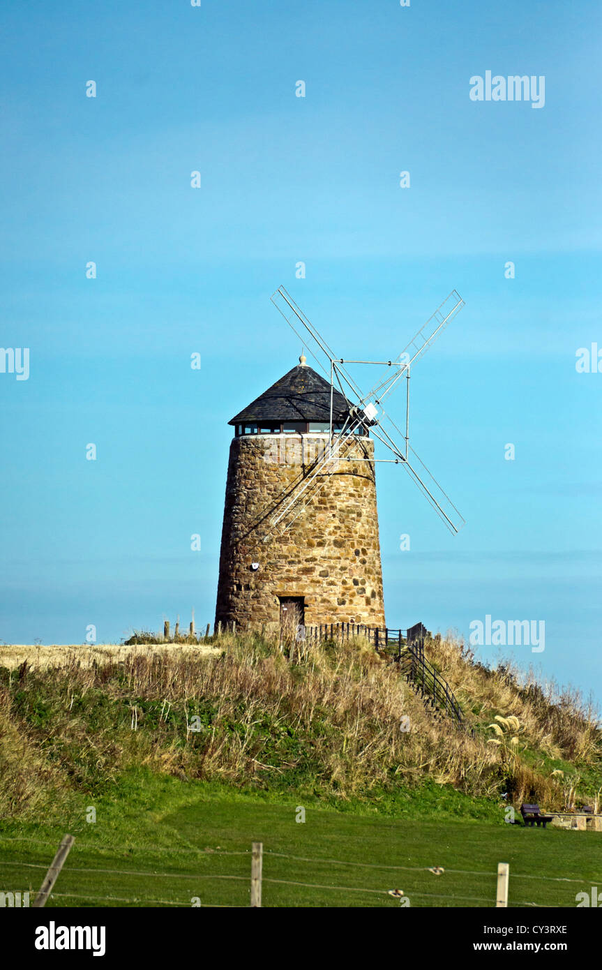 St Monans Windmill seen from the coast path a few hundred metres east ...