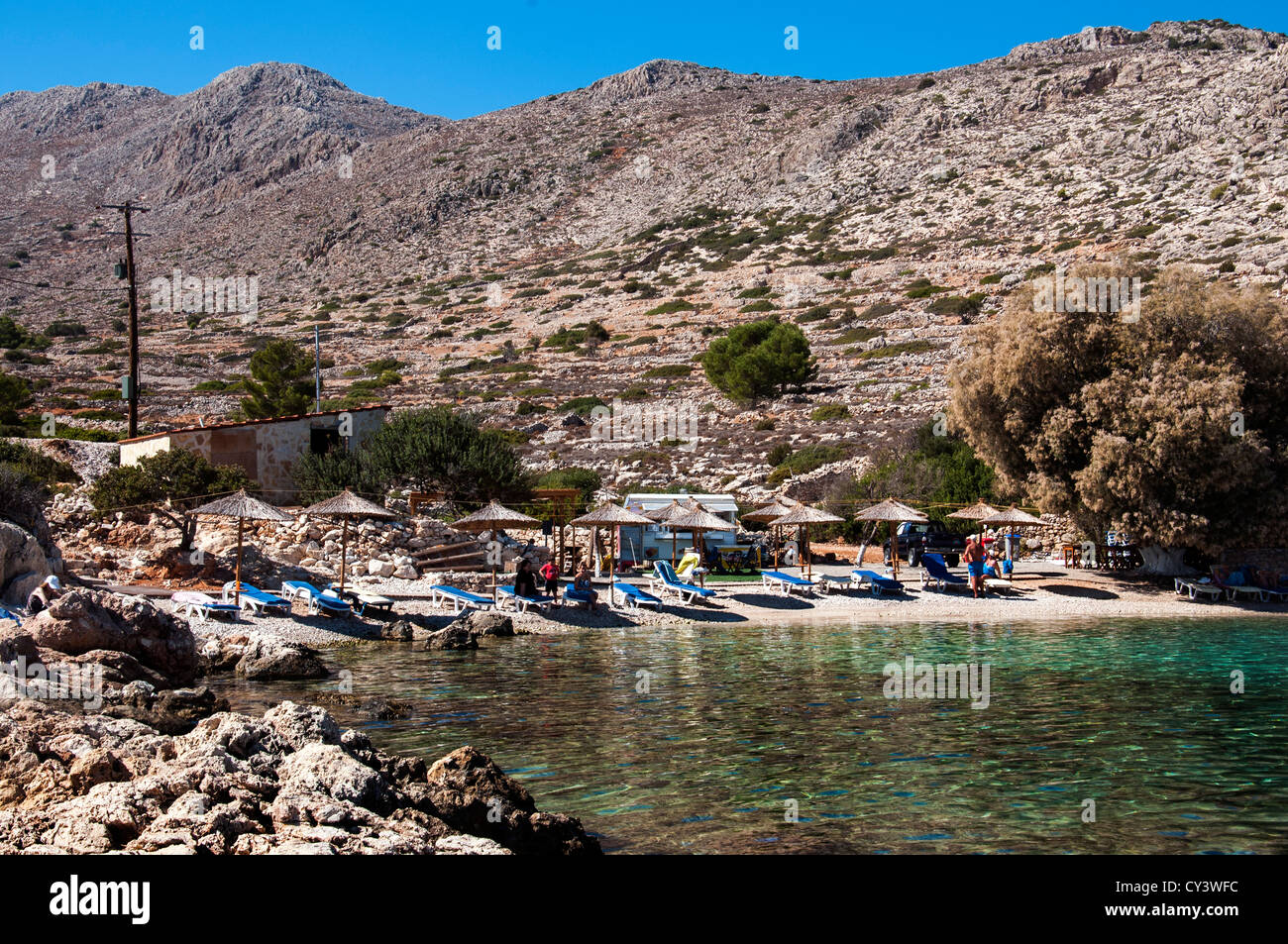 Kania Beach, Halki Stock Photo - Alamy