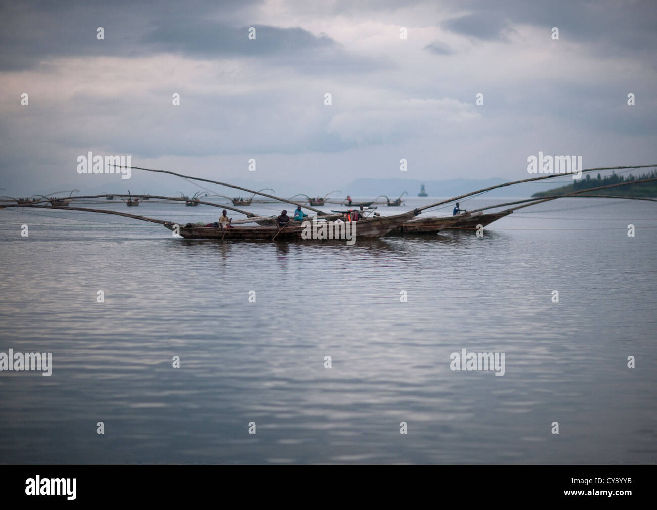 Lake Kivu Traditionnal Boats - Rwanda Stock Photo - Alamy