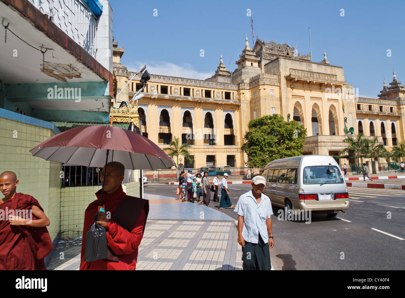 Typical Street View in Rangoon, Myanmar Stock Photo - Alamy