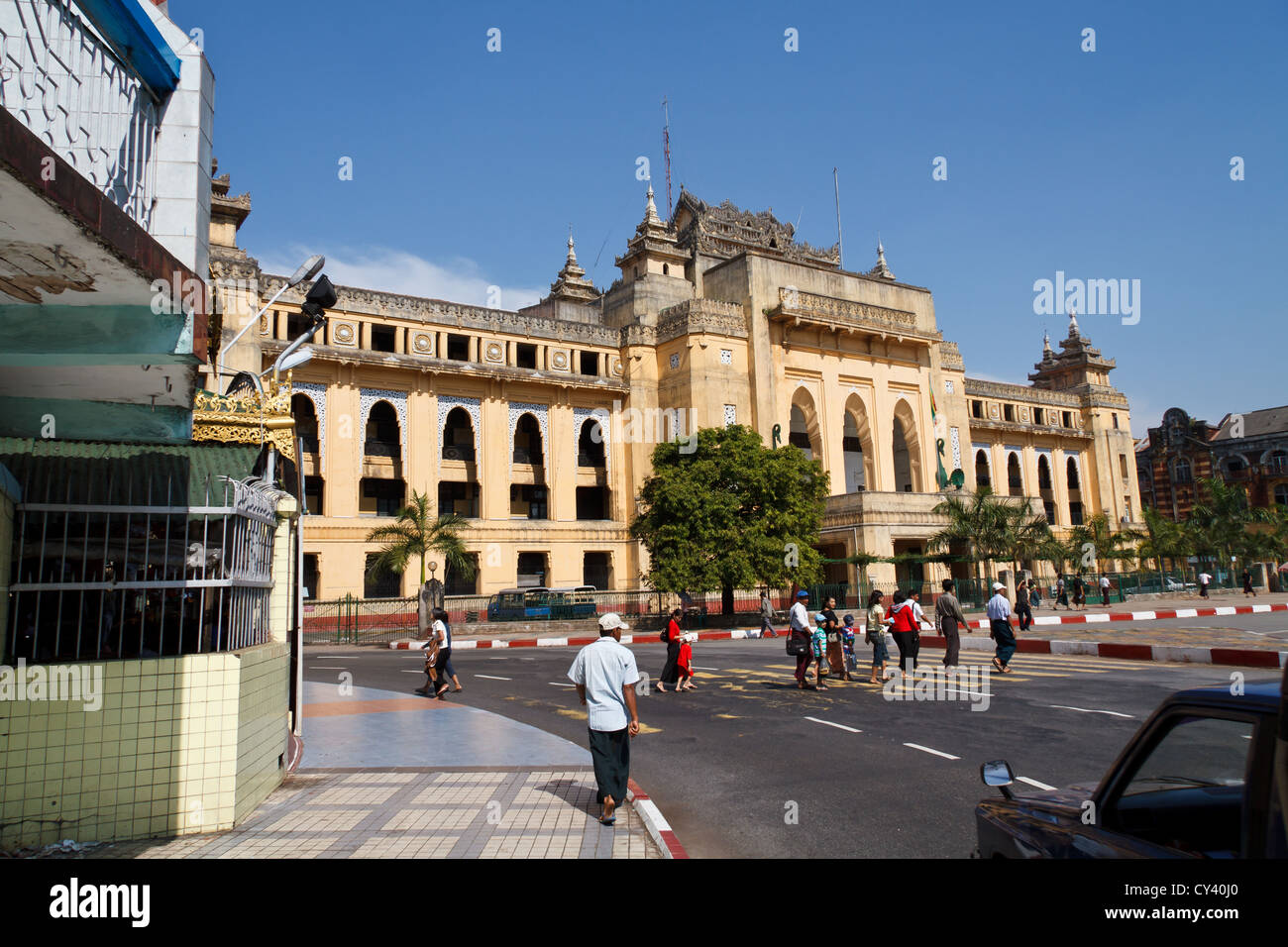 Typical Street View in Rangoon, Myanmar Stock Photo - Alamy