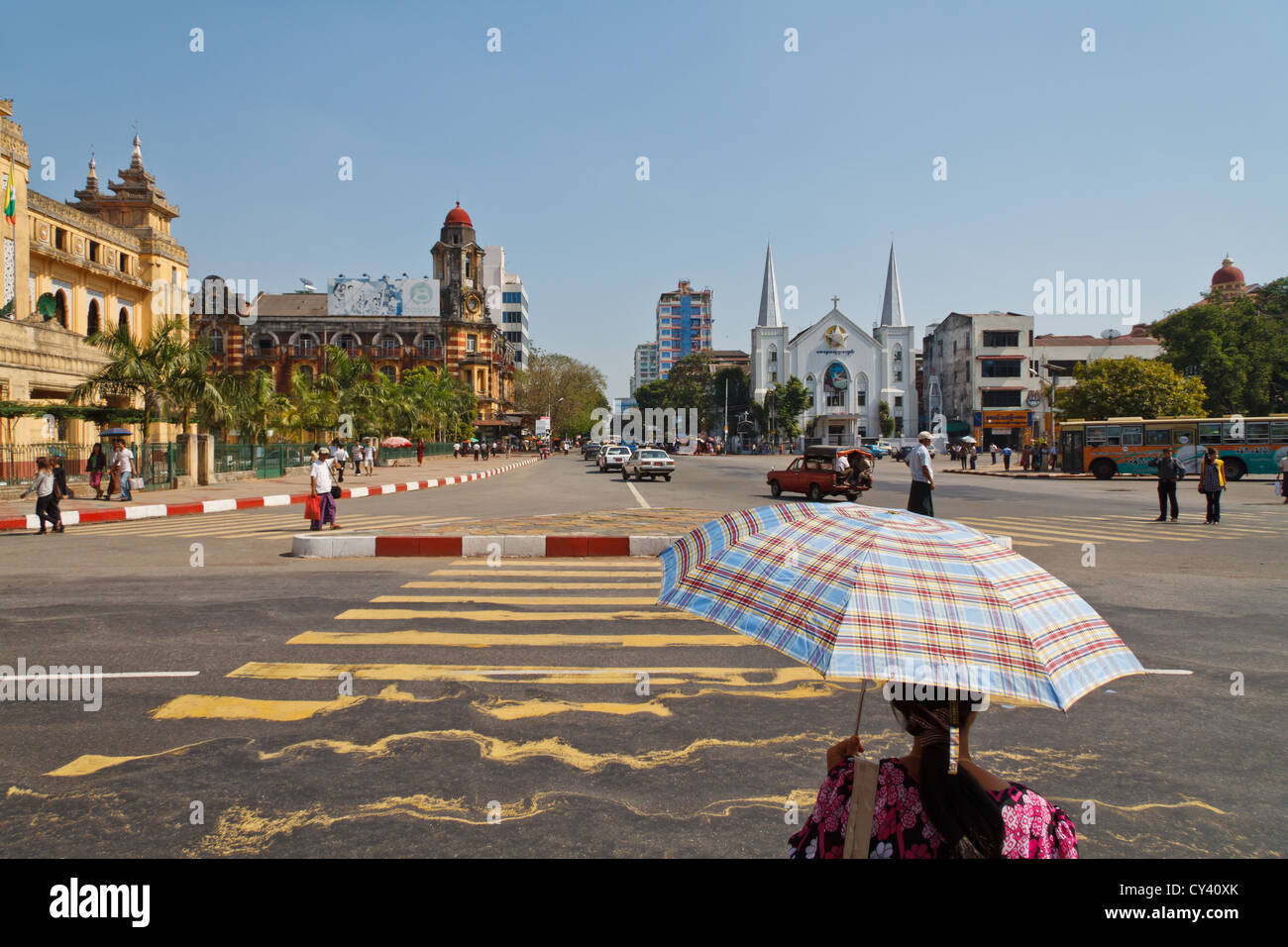 Typical Street View in Rangoon, Myanmar Stock Photo - Alamy