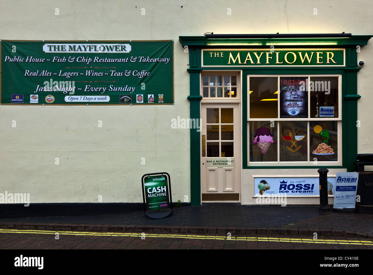 Mayflower Fish & Chip Shop, Old Leigh Stock Photo - Alamy