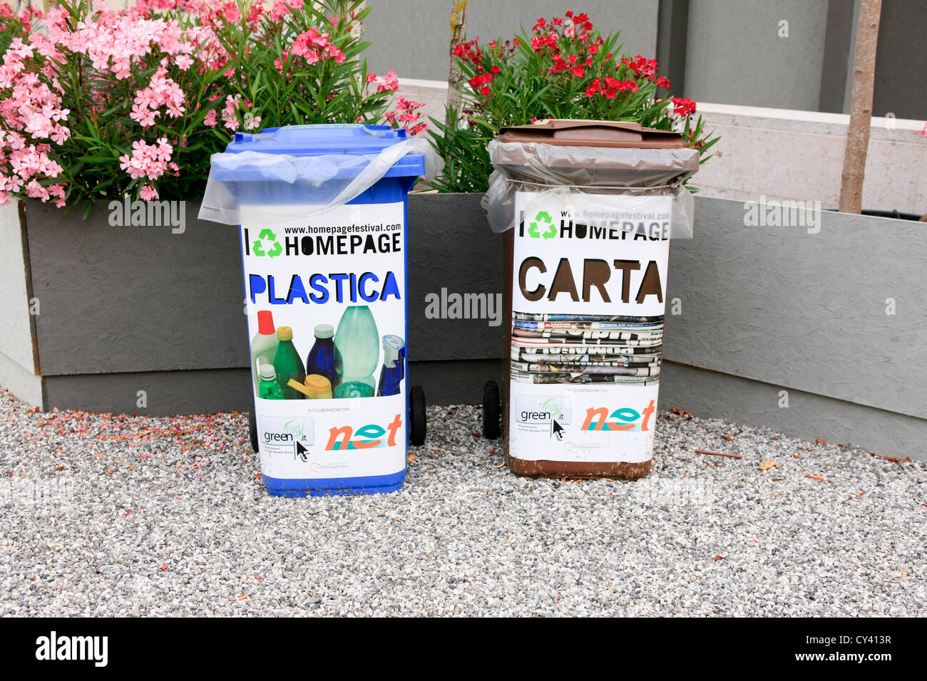 Recycling recycle bins italy hi-res stock photography and images - Alamy