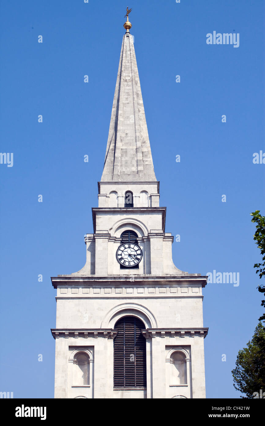 The spire of Christ Church, Spitalfields, London, UK Stock Photo - Alamy