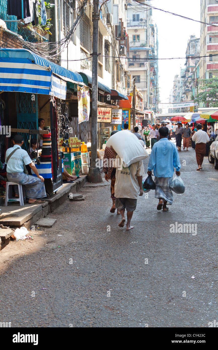 Typical Street View in Rangoon, Myanmar Stock Photo - Alamy
