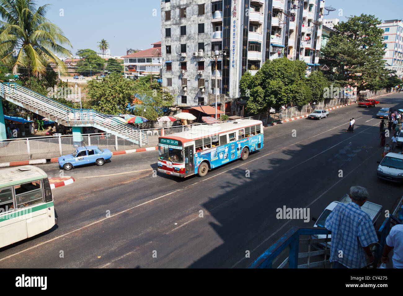 Typical Street View in Rangoon, Myanmar Stock Photo - Alamy