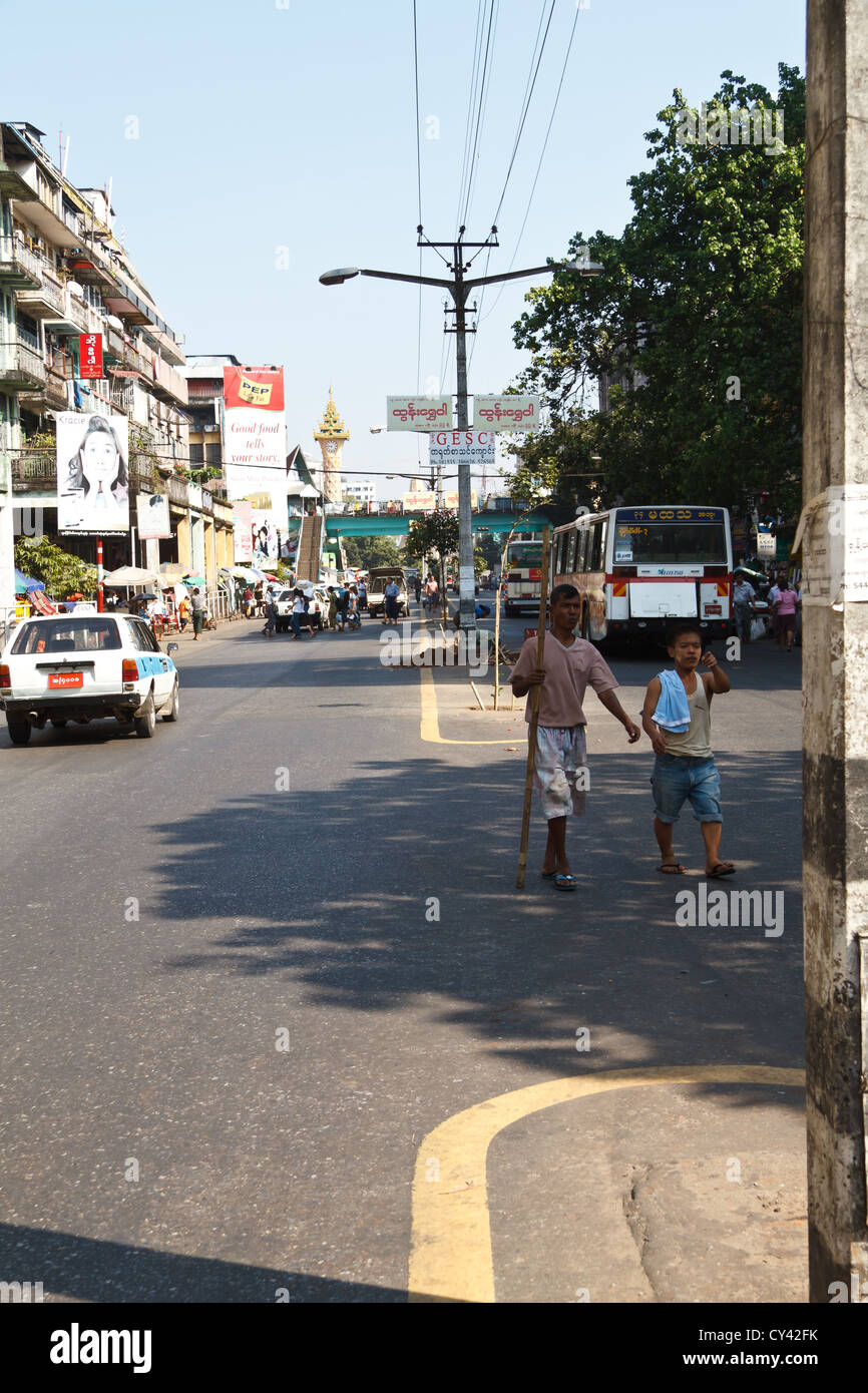 Typical Street View in Rangoon, Myanmar Stock Photo - Alamy
