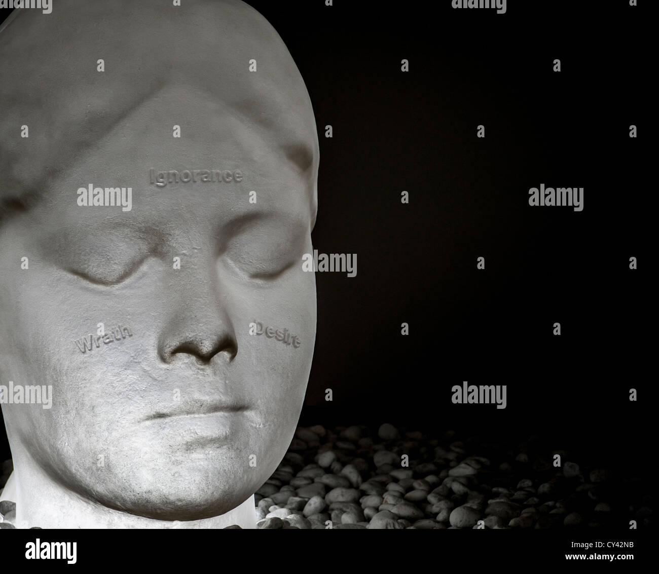 In the Midst of Dreams - from a series of sculptures of alabaster heads ...