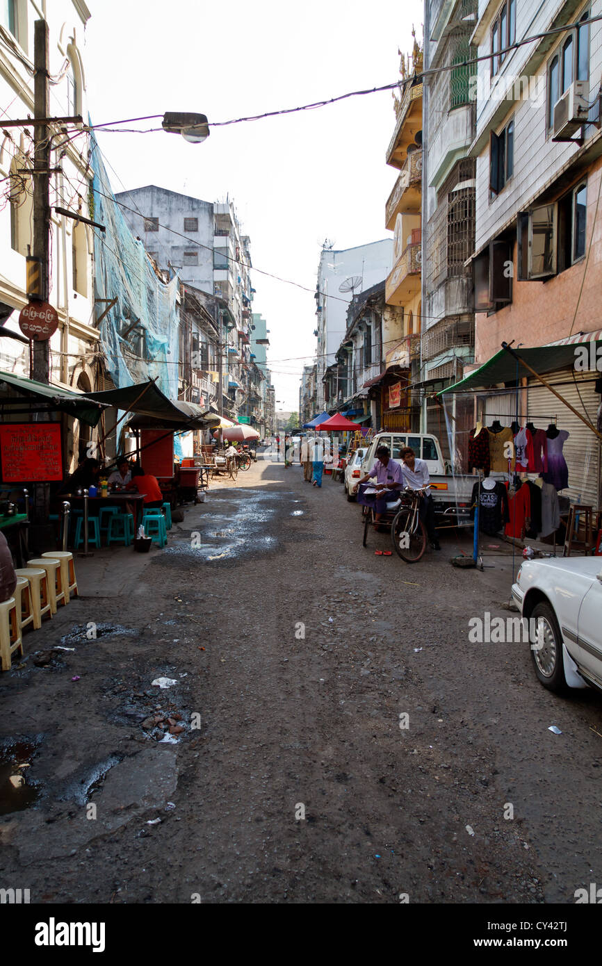 Typical Street View in Rangoon, Myanmar Stock Photo - Alamy