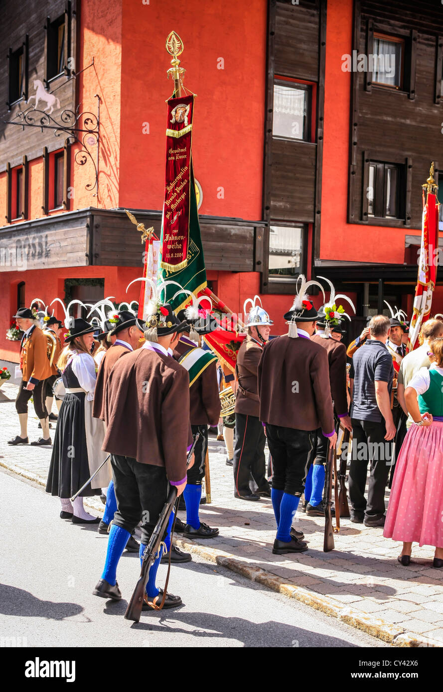 Men of the Imperial Austrian Army mixing with the women in Reith bei ...