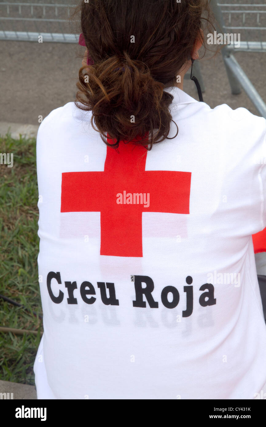Paramedical red cross woman Spain Stock Photo - Alamy