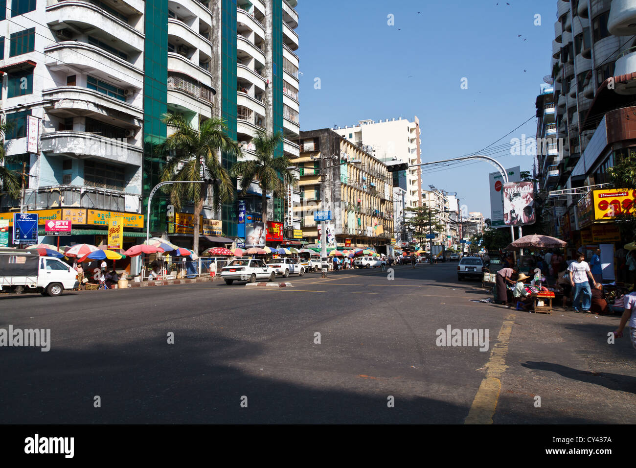 Typical Street View in Rangoon, Myanmar Stock Photo - Alamy