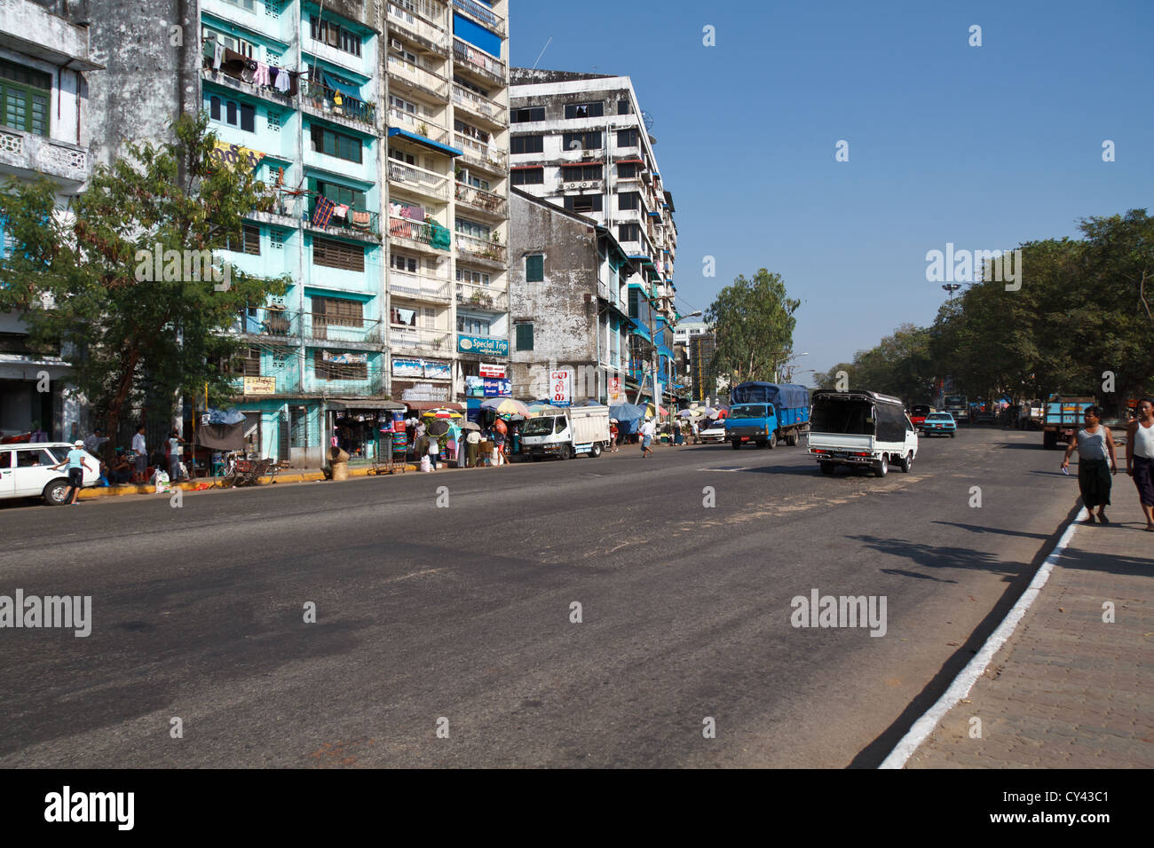 Typical Street View in Rangoon, Myanmar Stock Photo - Alamy