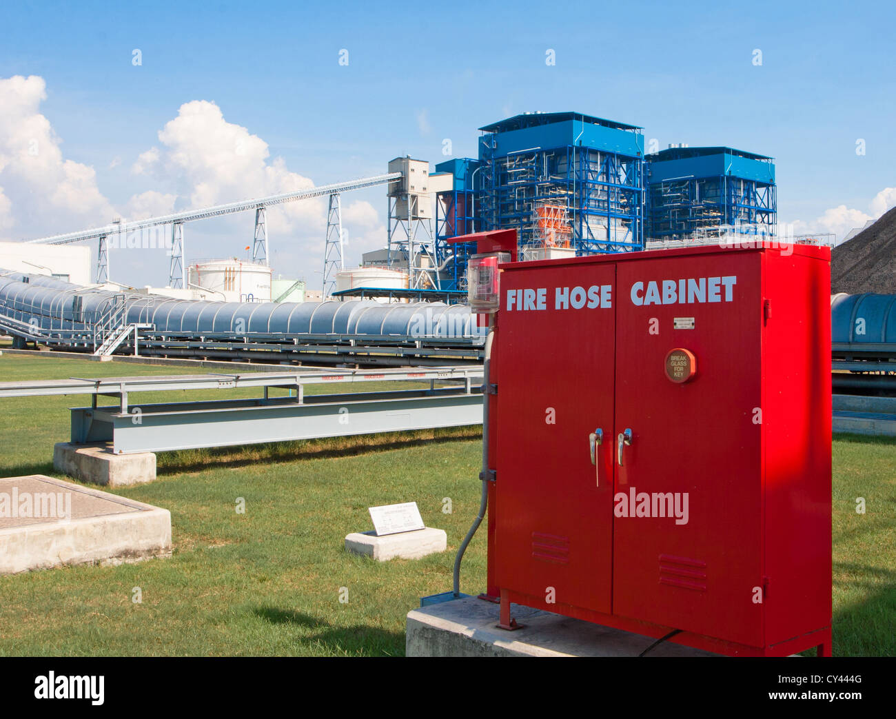 Fire hose cabinet in the big factory for safety systems Stock Photo - Alamy