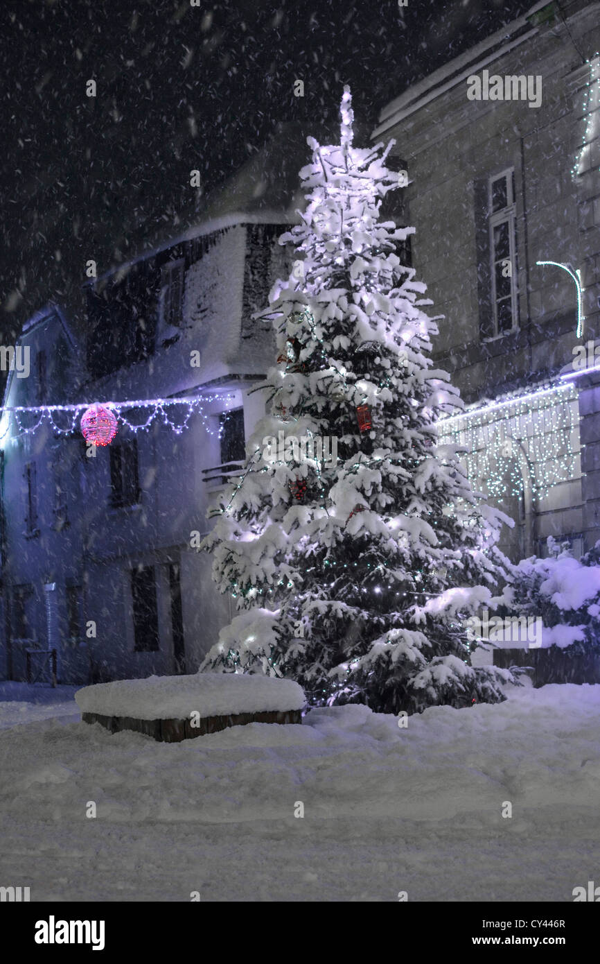 Europe, France, Brittany, Finistere (29), Carhaix Plouguer, Christmas ...