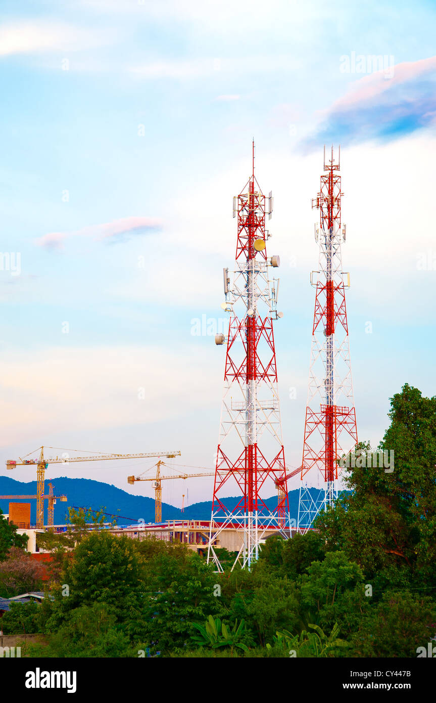 Stanchion.Phone tower signals Stock Photo - Alamy