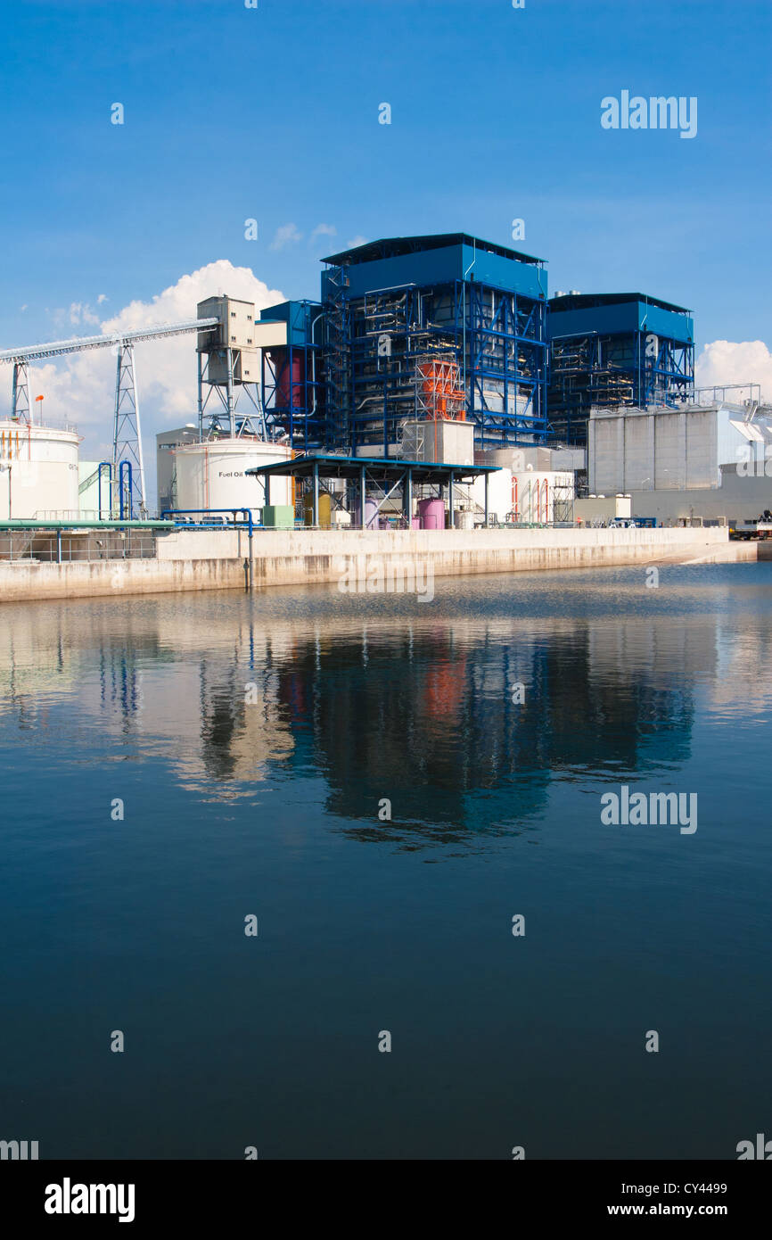 The electric power plant standing behind the pool for safety systems ...