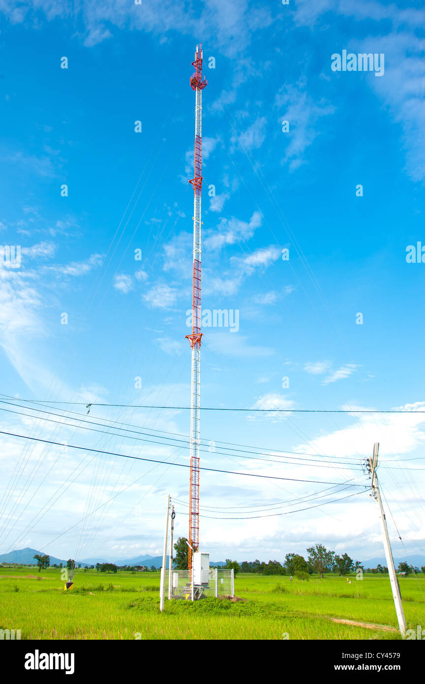 Stanchion.Phone tower signals Stock Photo - Alamy