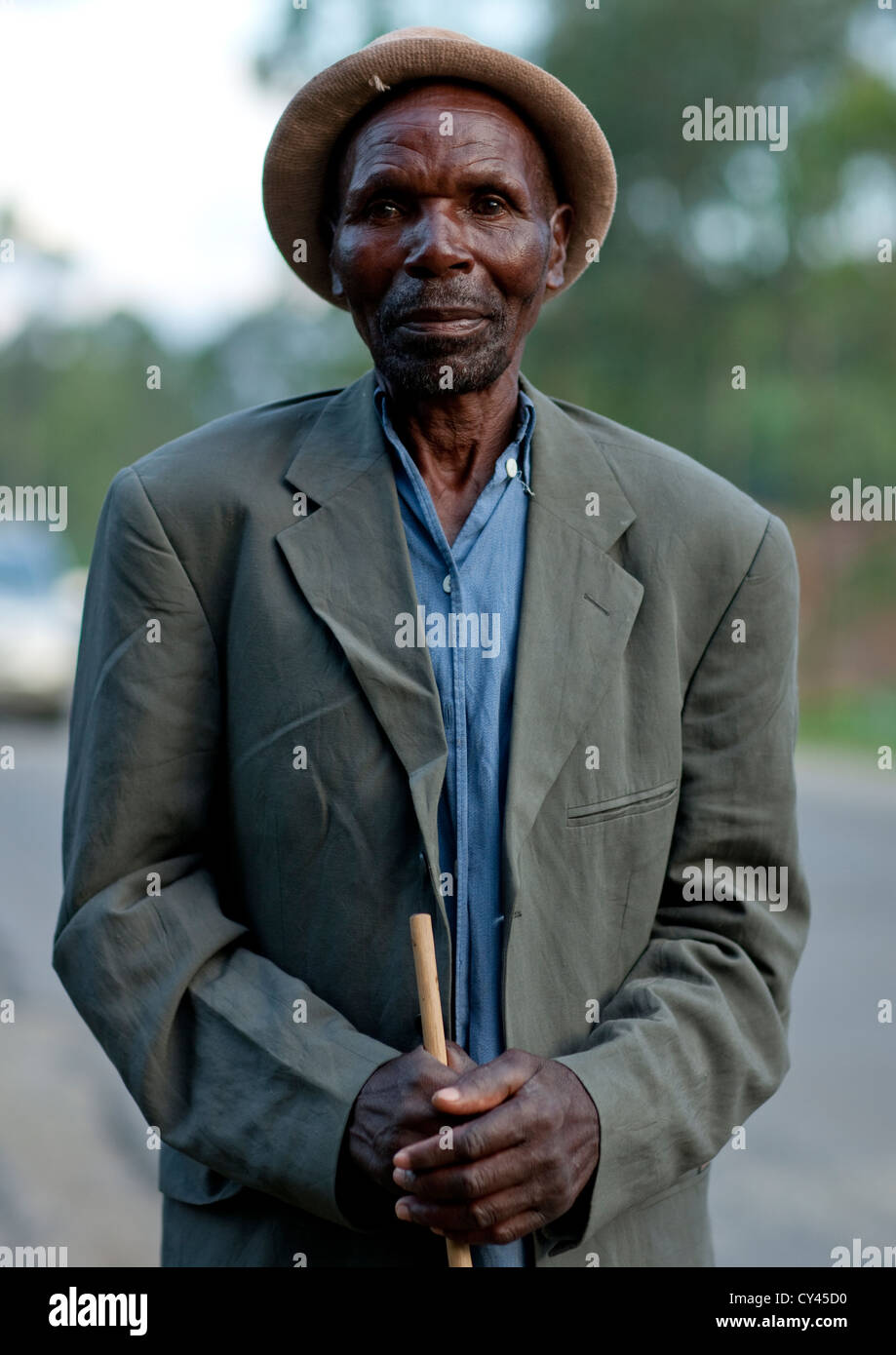 Man On The Road To Rehengeri - Rwanda Stock Photo - Alamy