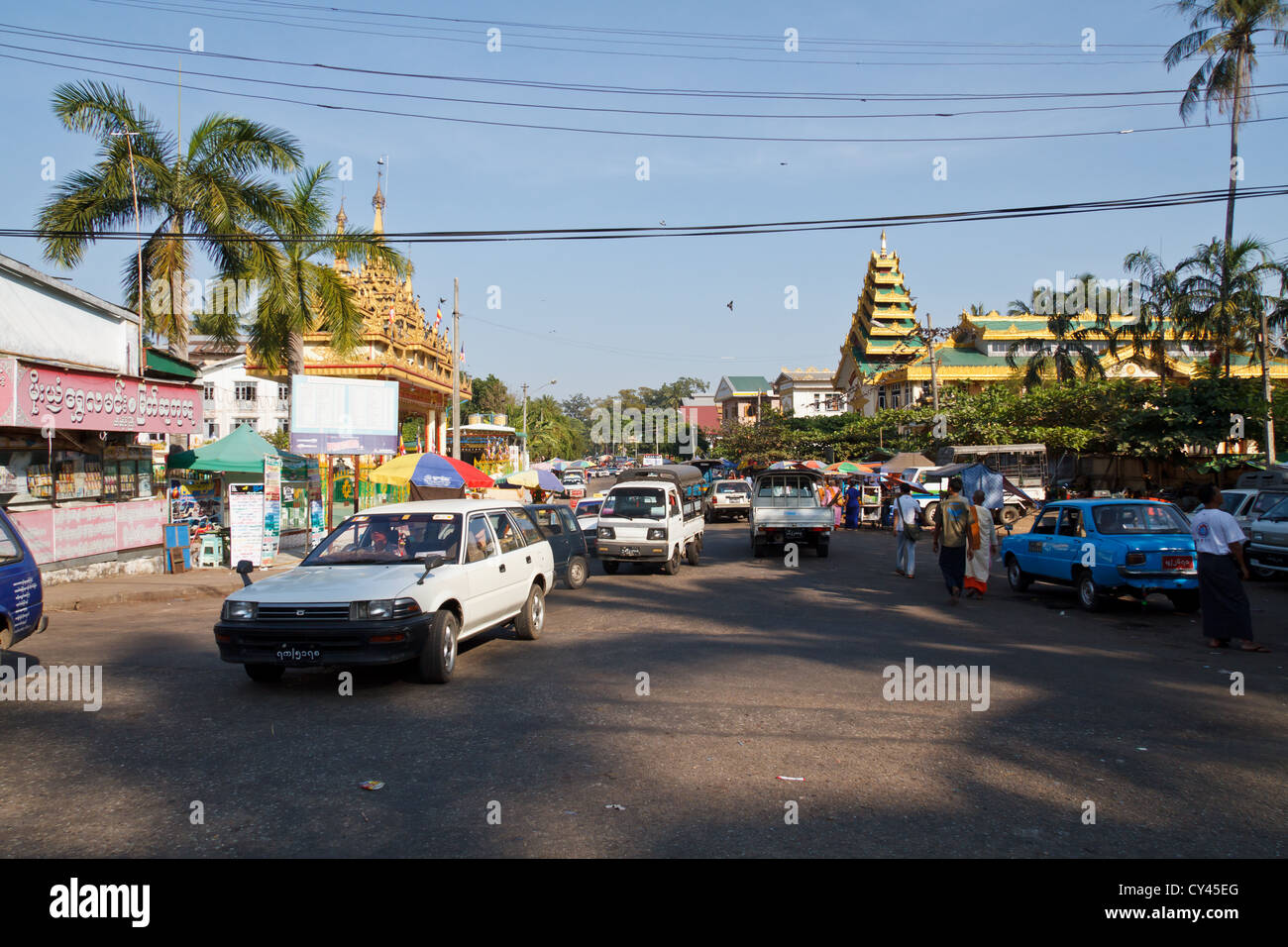 Typical Street View in Rangoon, Myanmar Stock Photo - Alamy