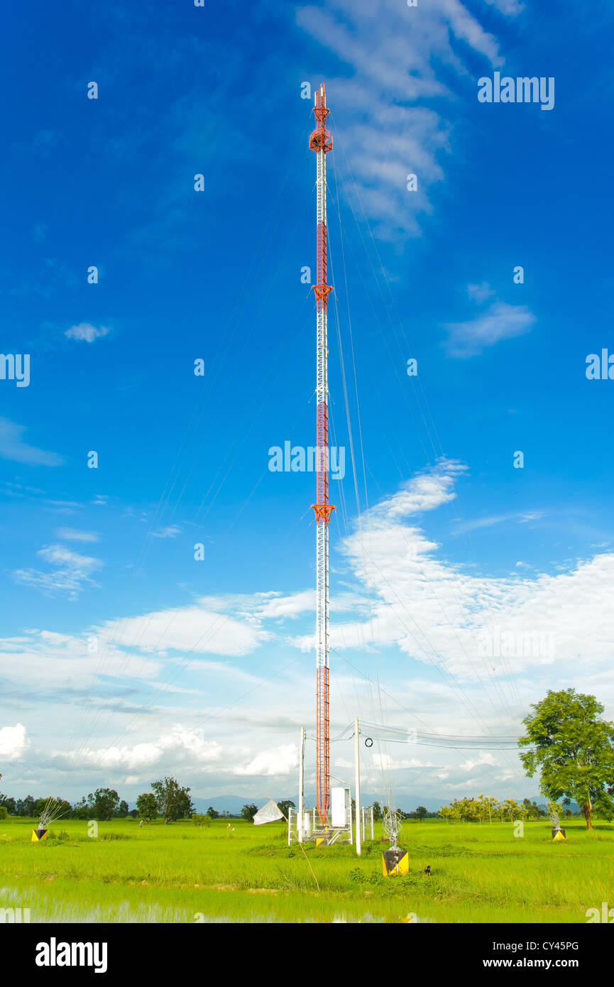 Stanchion.Phone tower signals Stock Photo - Alamy