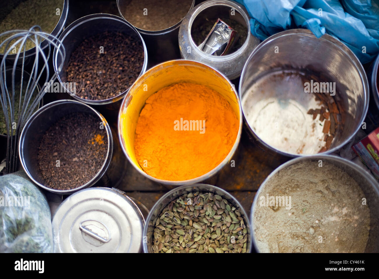 A box of spices used by Wazas or cooks in the Wazwan tradition for a ...