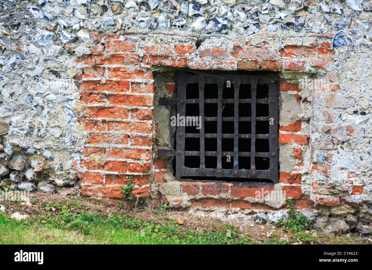 The location of the crypt window below the chancel in the church of All ...