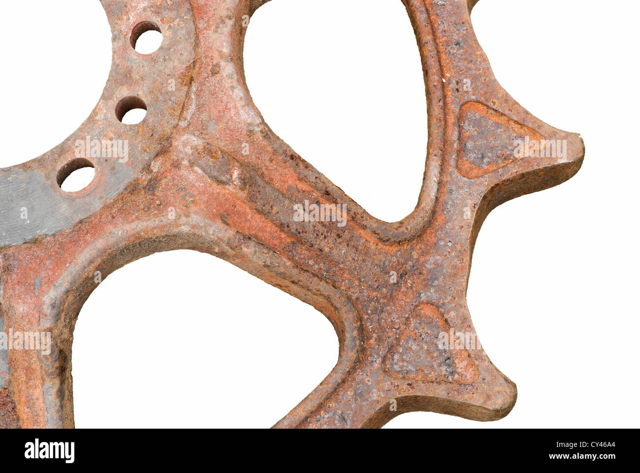 Rusty wheel isolated on a white background Stock Photo - Alamy