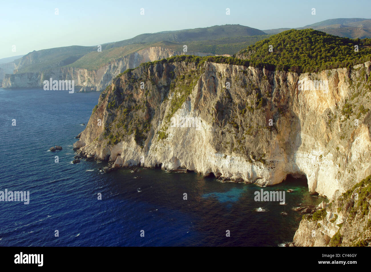 cliff on coast, Zakynthos island, Greece Stock Photo - Alamy