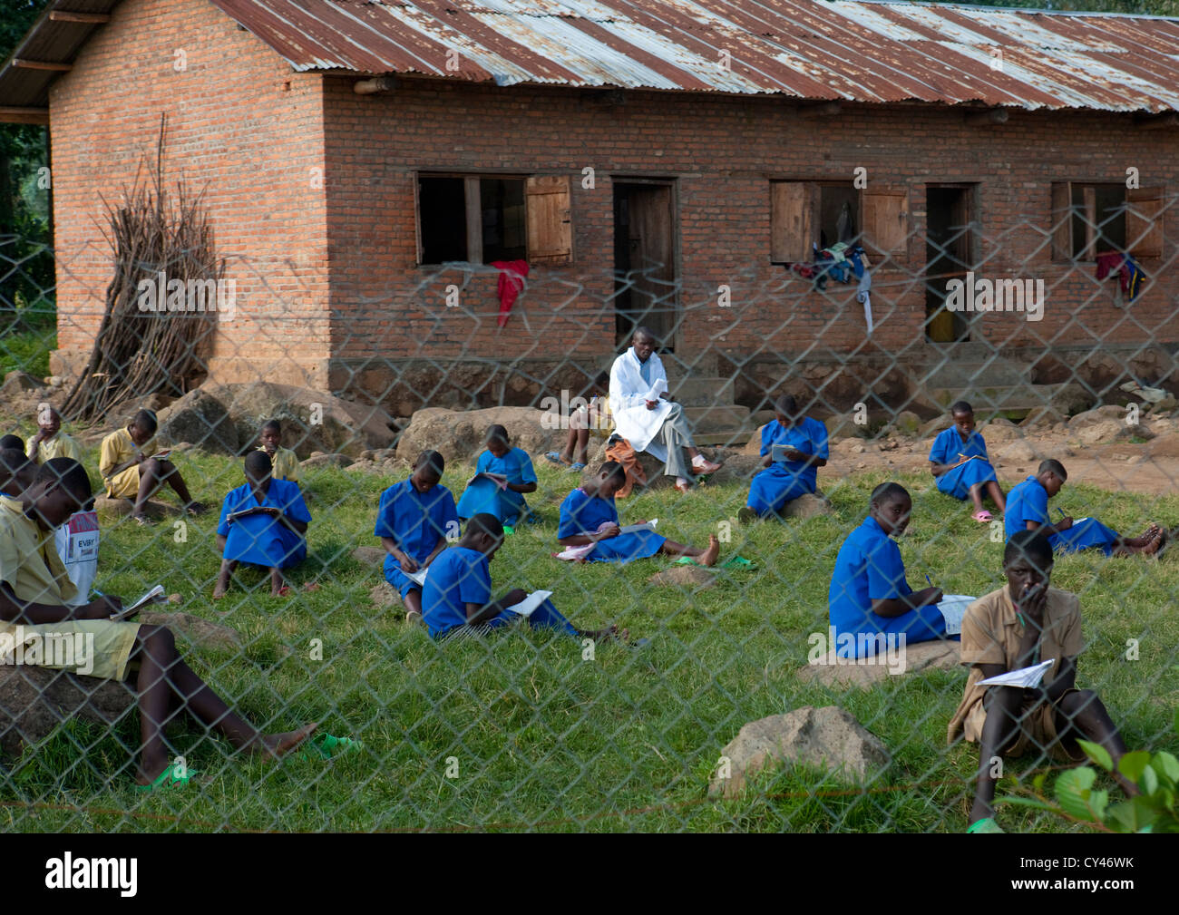 School In Volcanoes National Park Area - Rwanda Stock Photo - Alamy