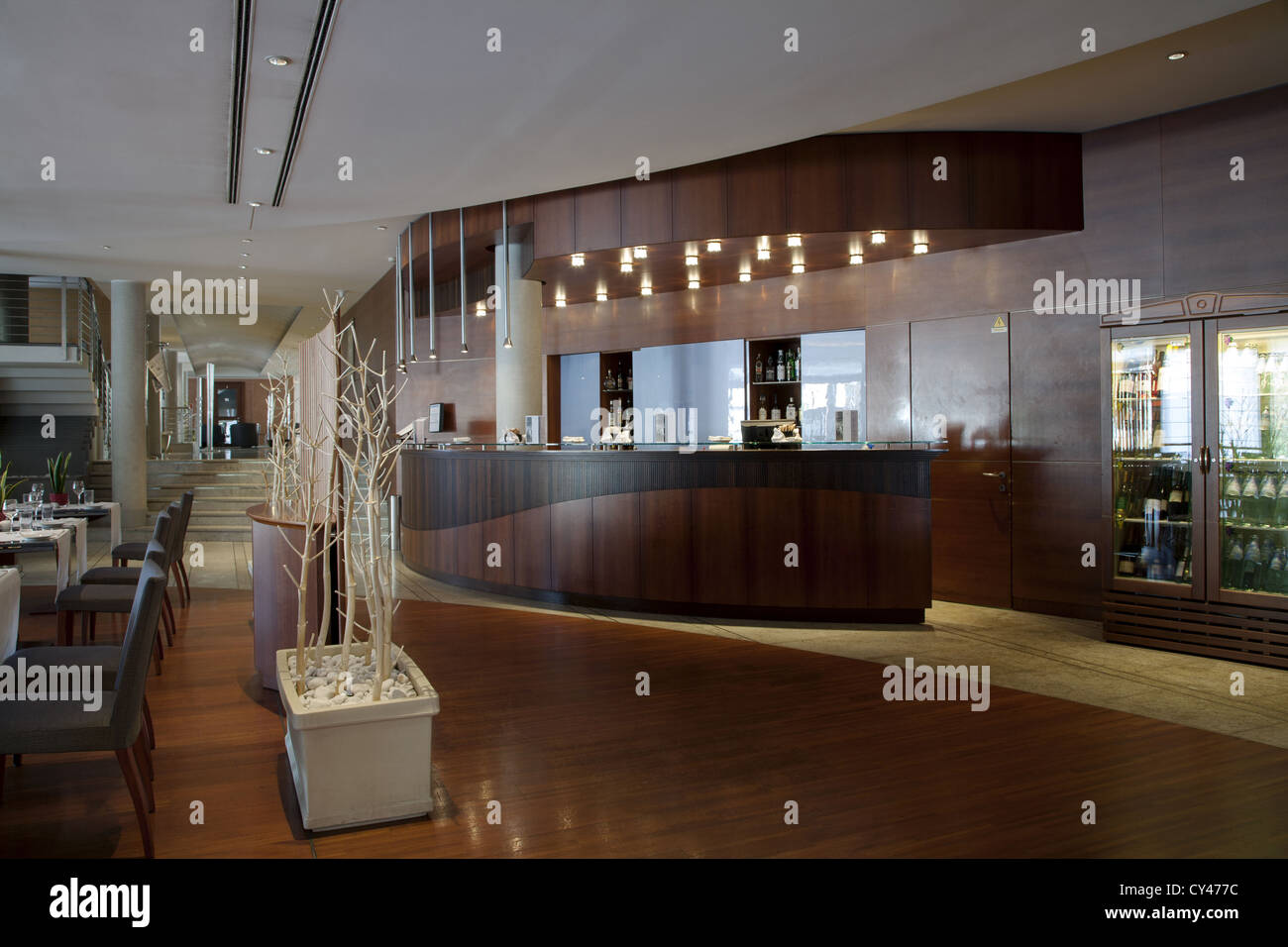 Bar counter in an hotel Stock Photo - Alamy