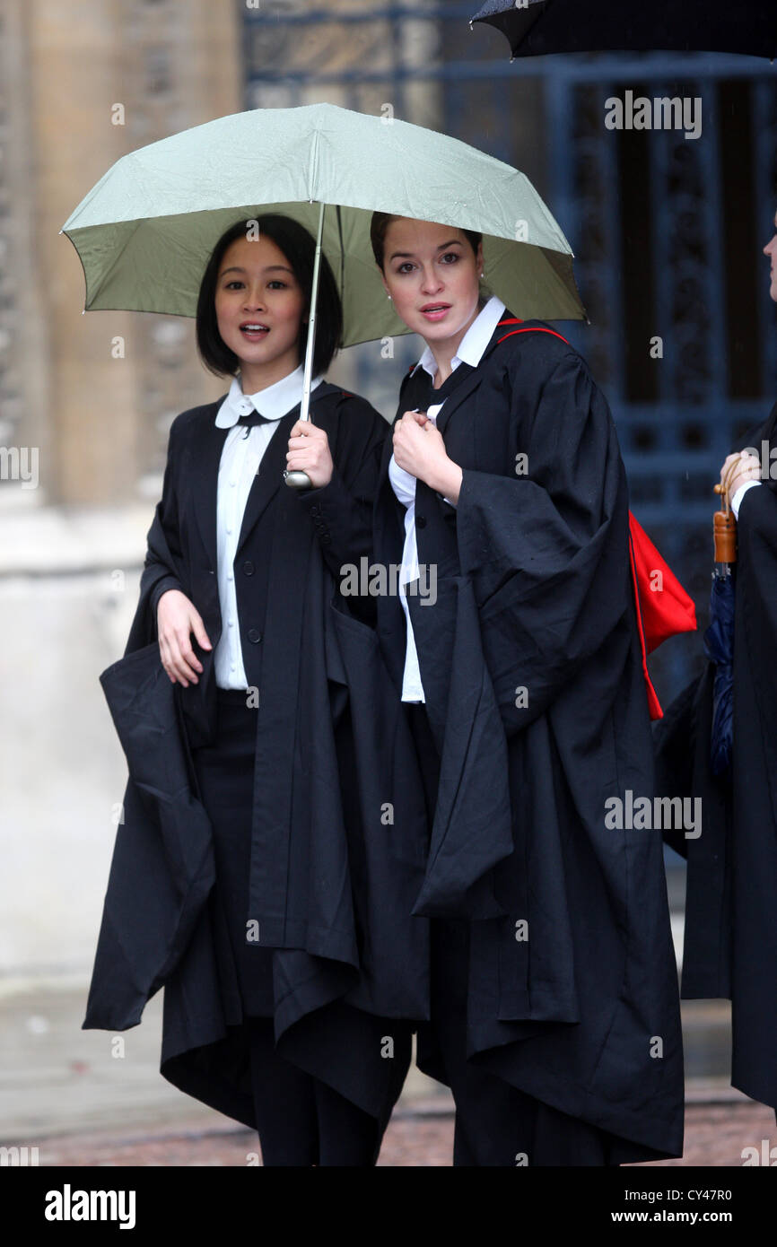 STUDENTS AT GRADUATION DAY AT CAMBRIDGE UNIVERSITY JUNE 2012 Stock ...