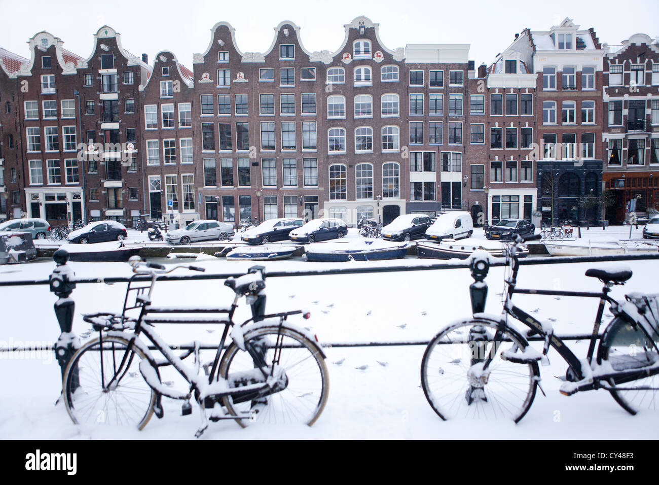 First snow in Amsterdam in the winter of 2012 Stock Photo - Alamy