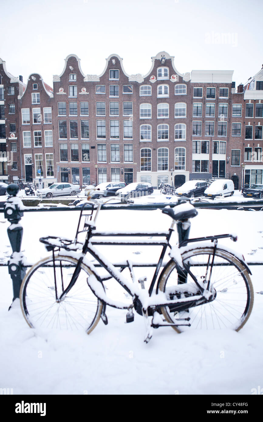 First snow in Amsterdam in the winter of 2012 Stock Photo - Alamy