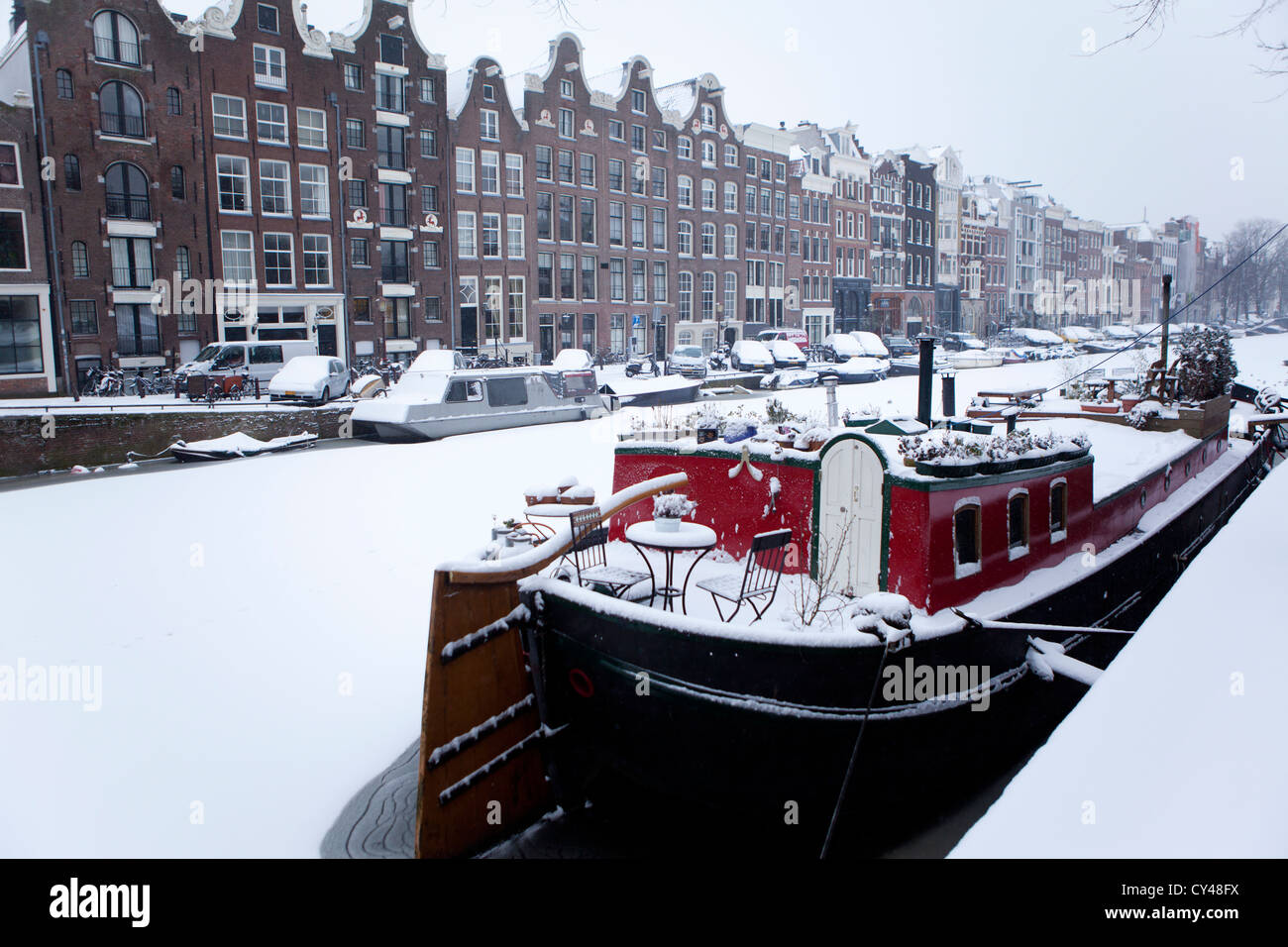 First snow in Amsterdam in the winter of 2012 Stock Photo - Alamy