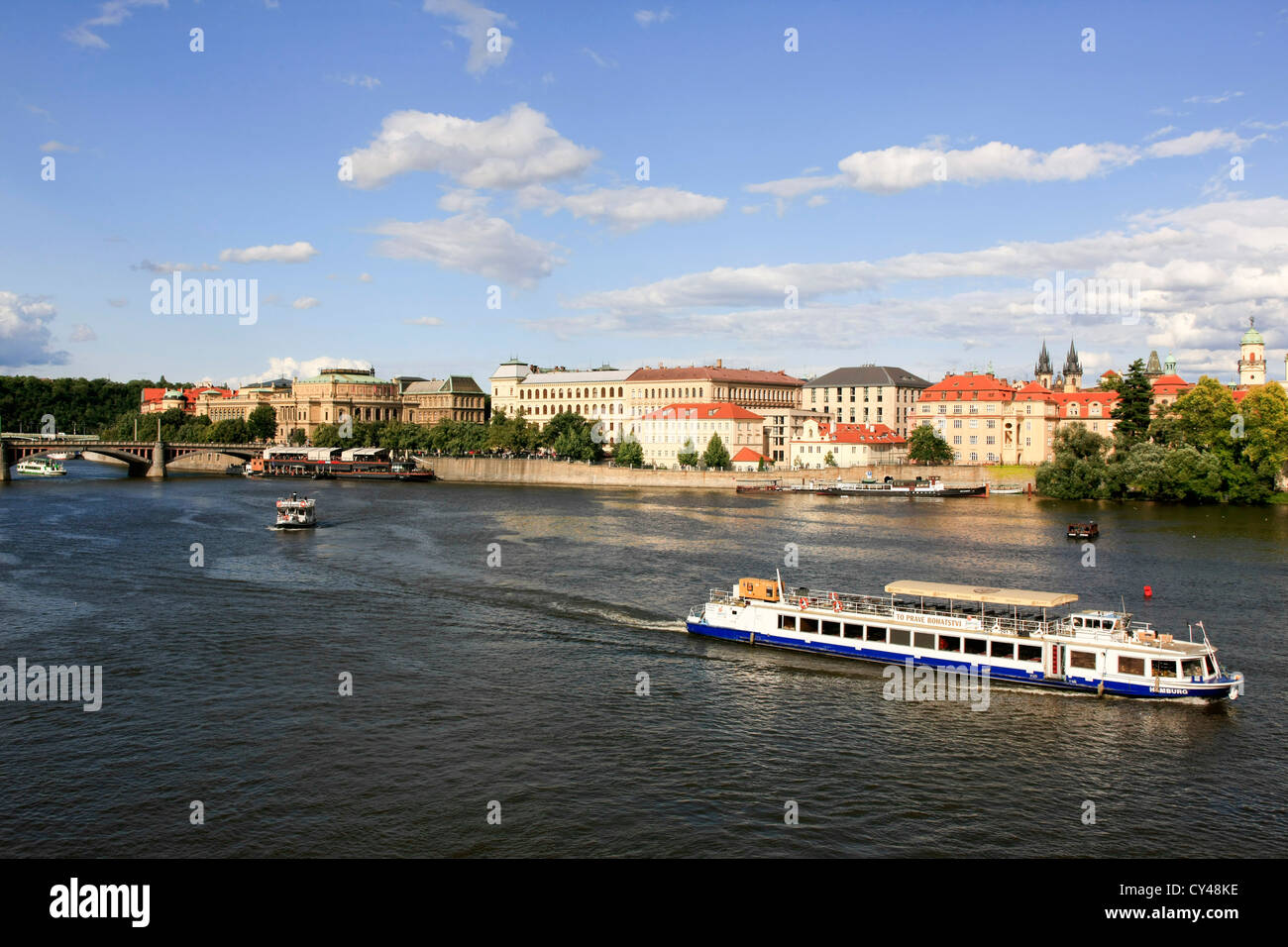 Pleasure boats on vltava river hi-res stock photography and images - Alamy