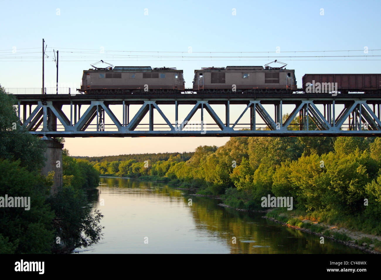 Double deck freight train hi-res stock photography and images - Alamy