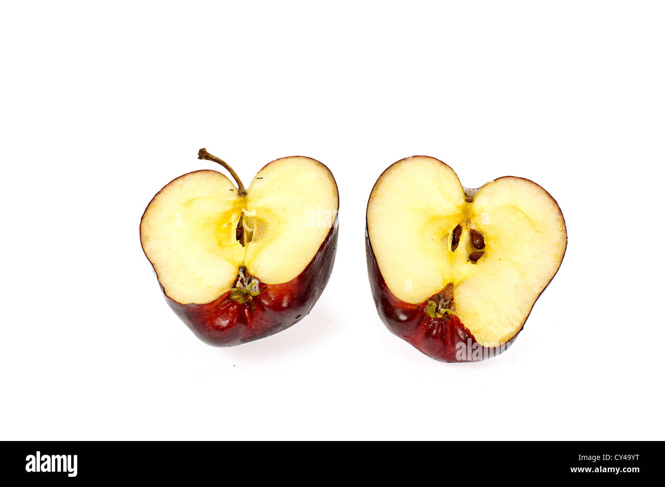 red apple slices isolated white background Stock Photo - Alamy
