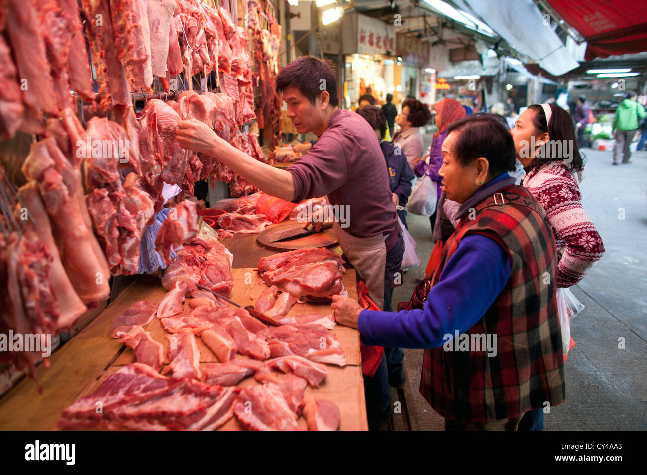 meat market in Hongkong, China Stock Photo - Alamy